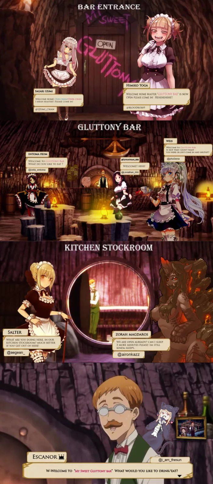Hi! Welcome to the Gluttony bar, enjoy your stay! Unfortunately Toga ...