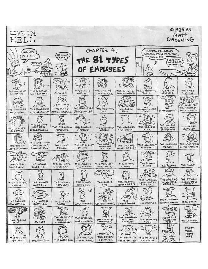 81 Employee Types - Matt Groening - 9GAG