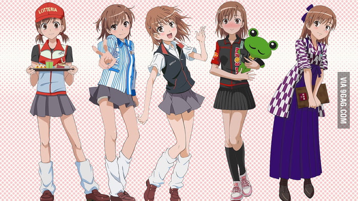 Misaka Mikoto different outfits - 9GAG