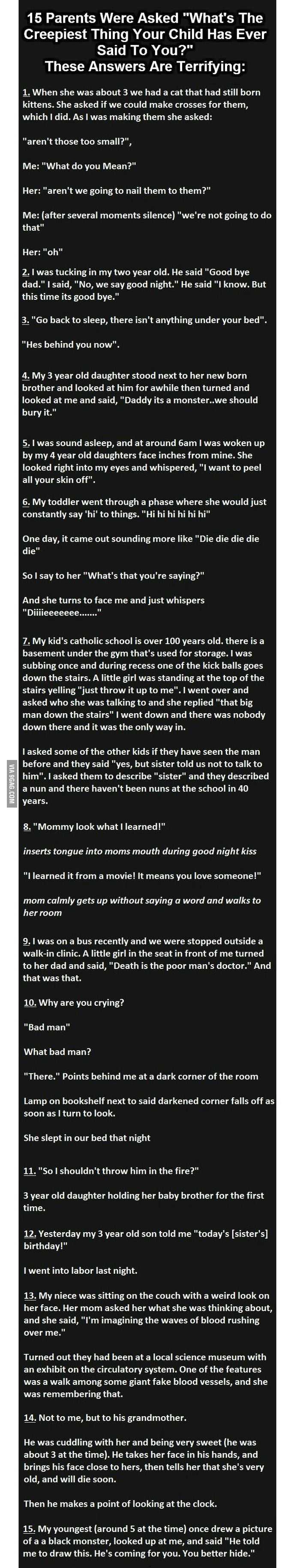 Kids say some scary sh**. - 9GAG