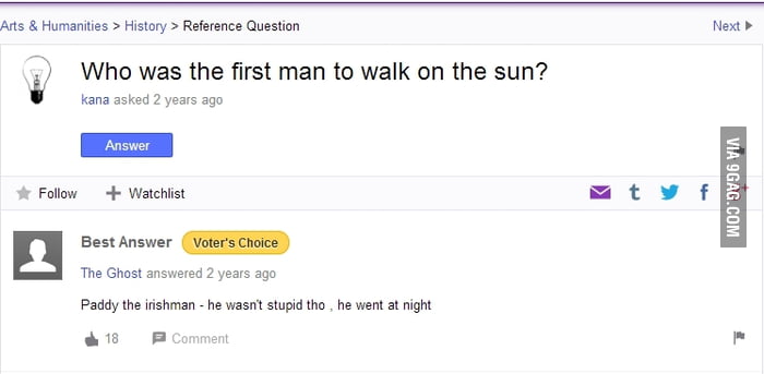 North Korea said they landed on the sun, so I googled "first man to ...