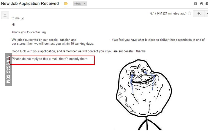 Please do not reply, there is nobody there - 9GAG