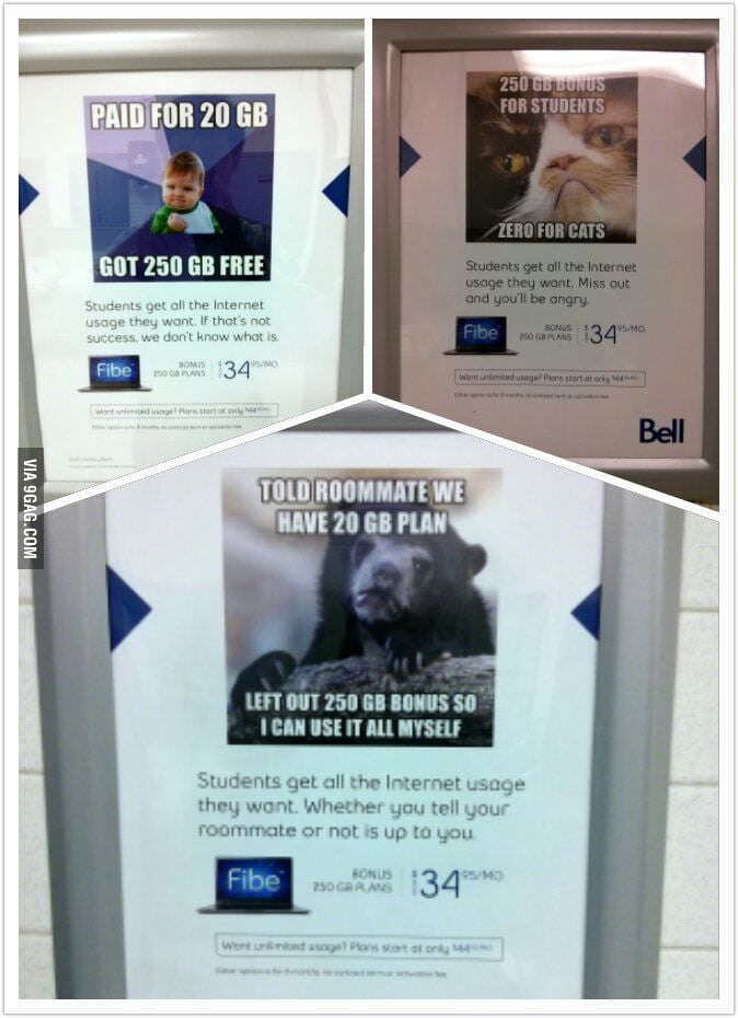 So this is the new ads from Bell Canada - 9GAG