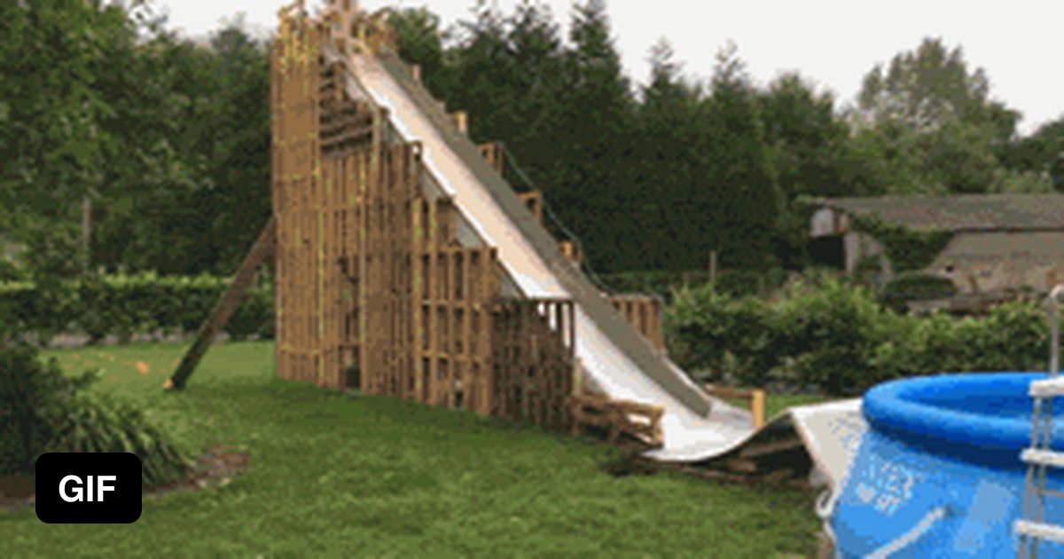 Check out this amazing homemade water slide - 9GAG