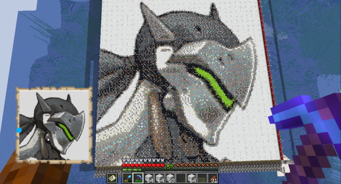 Mada mada! (128x128 pixelart built in Minecraft) - 9GAG