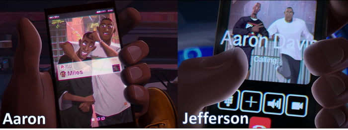 In Spider-man Into the Spider-verse (2018), Uncle Aaron has a picture ...