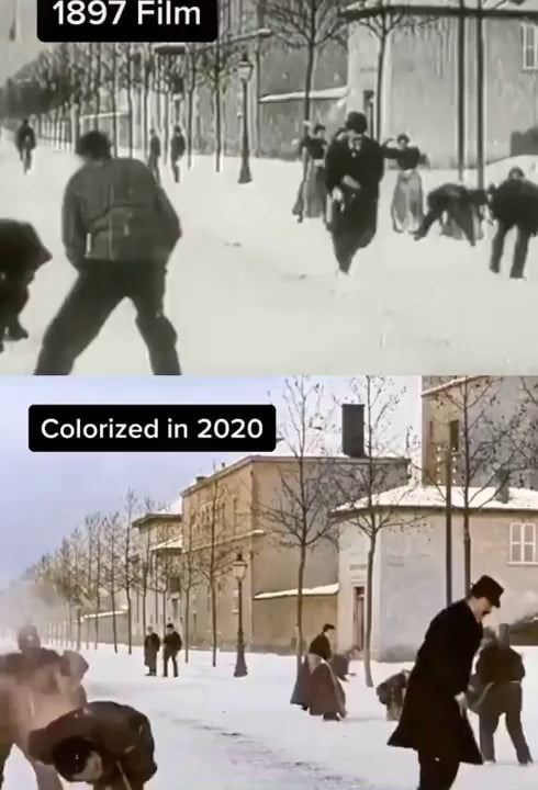 1897 movie scene colorized - 9GAG