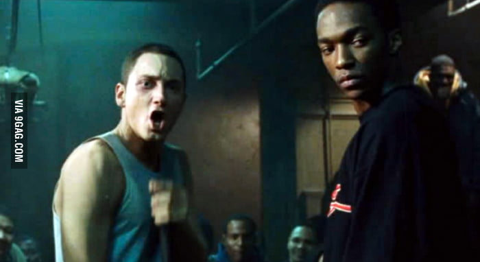 Avenger "falcon" AKA Clarence gets burned by Eminem - 9GAG