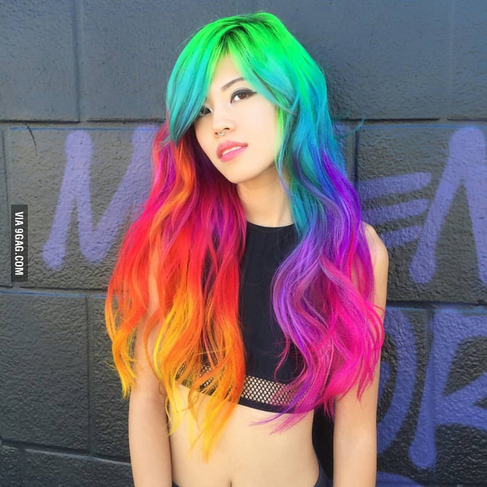 Rainbow hair - 9GAG