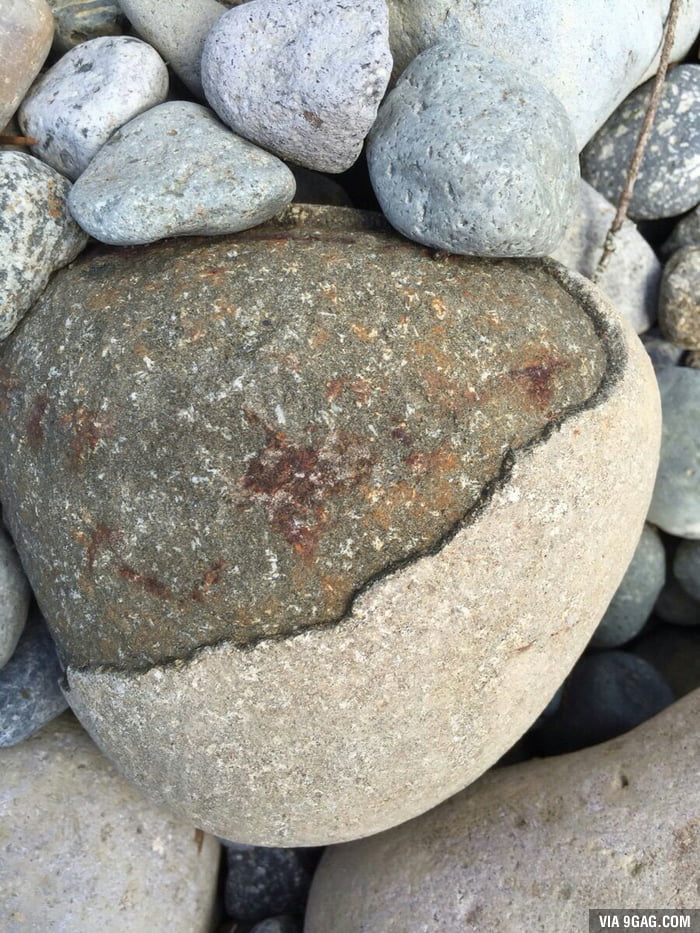 This rock has a shell around it - 9GAG