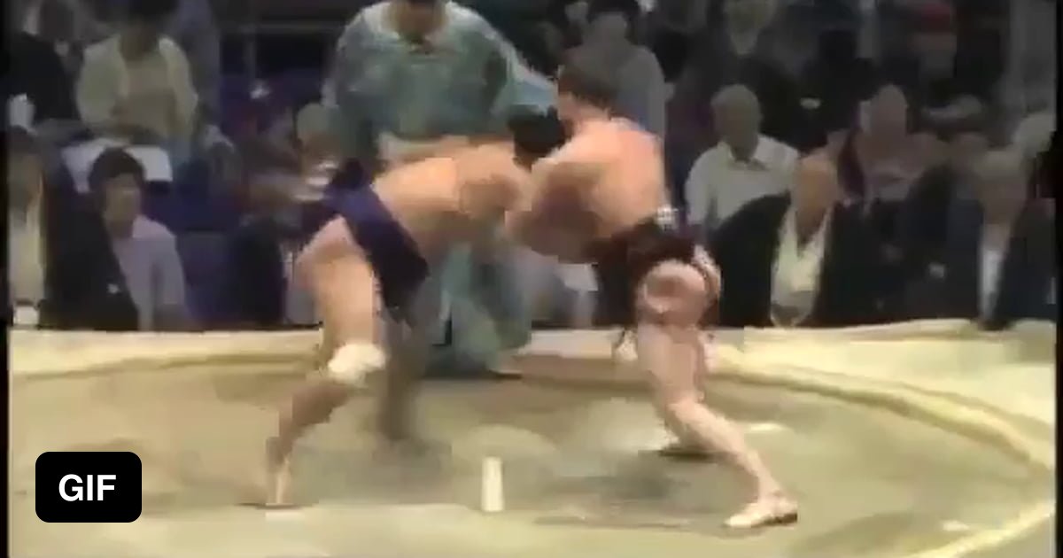 Undersized Sumo Takanoyama Shuntarō - Fancy Footwork for the decisive win. - 9GAG