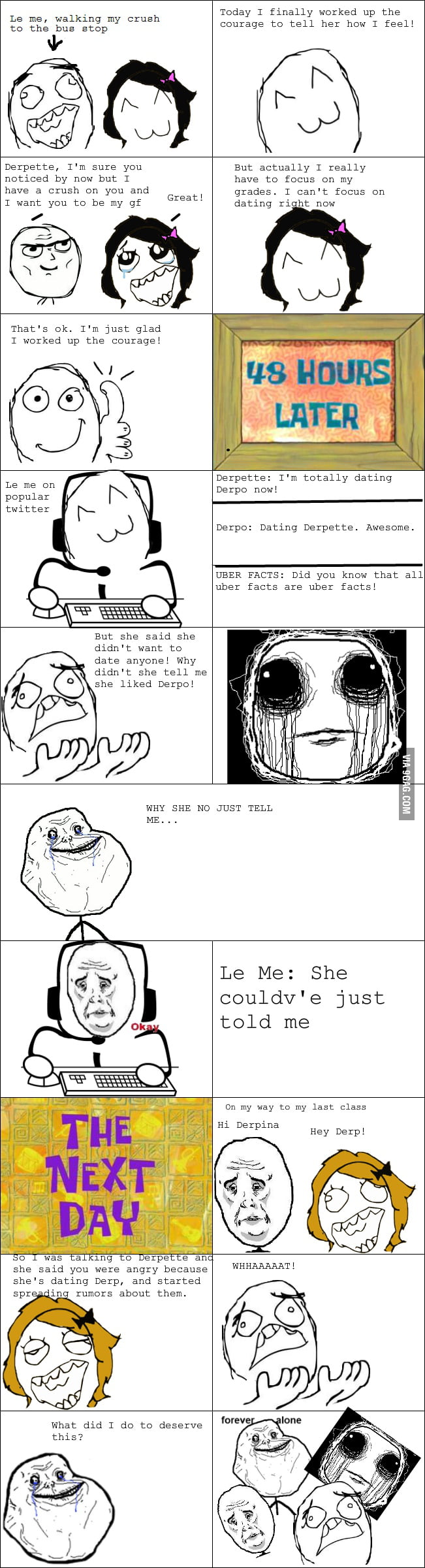 My first rage comic. True story about my first H.S. crush - 9GAG