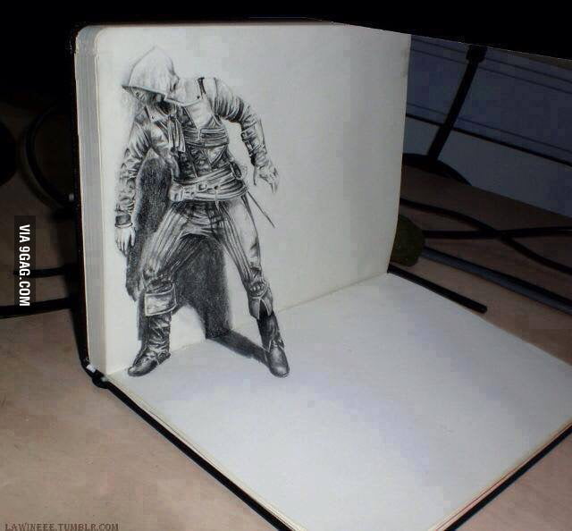This 3D drawing is bad ass. - 9GAG