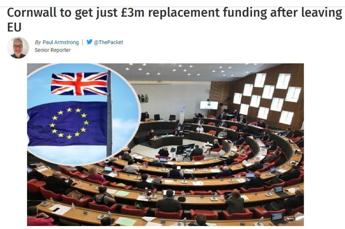 Brexit winner Cornwall! Was getting 100 million EU funds, now it will ...