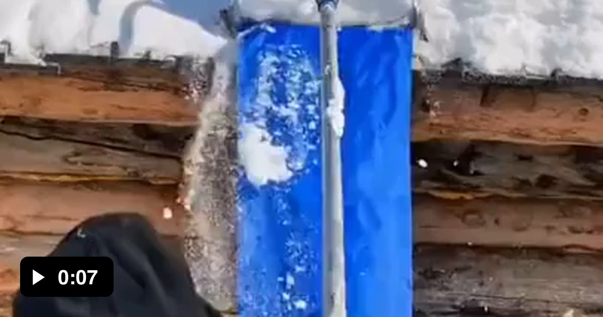 Snow clearing device has a sheet attached underneath. It helps the snow ...