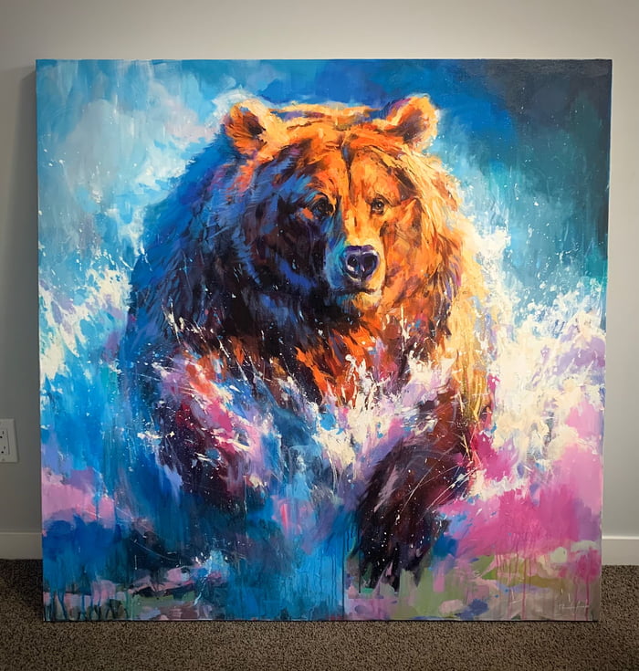 A commissioned painting I recently completed! “Powerful Ally”, 48x48 ...