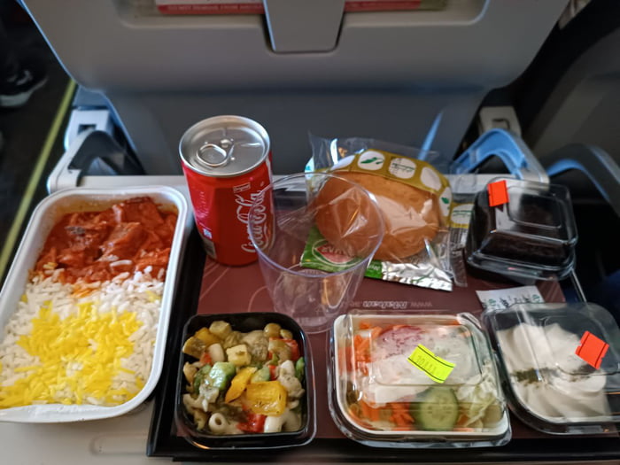 Iranian plane food service for 3 houre flight. - 9GAG