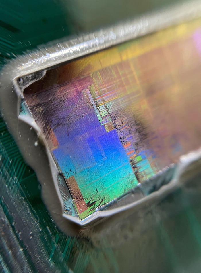 The inside of a cracked CPU. - 9GAG