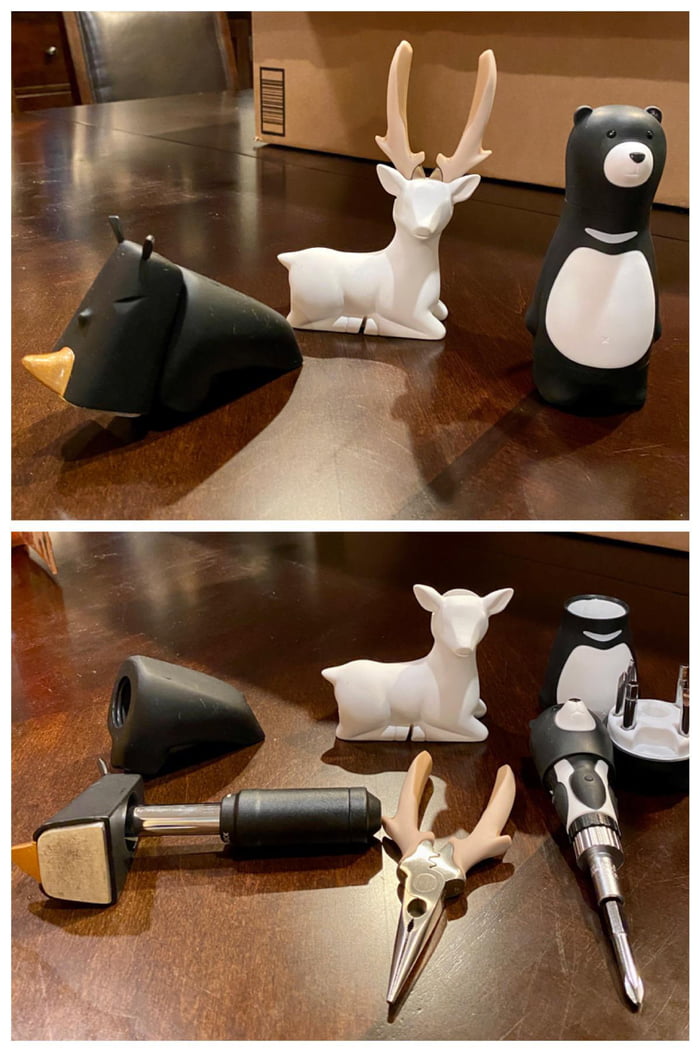 Common household tools disguised as cute animal figures. - 9GAG