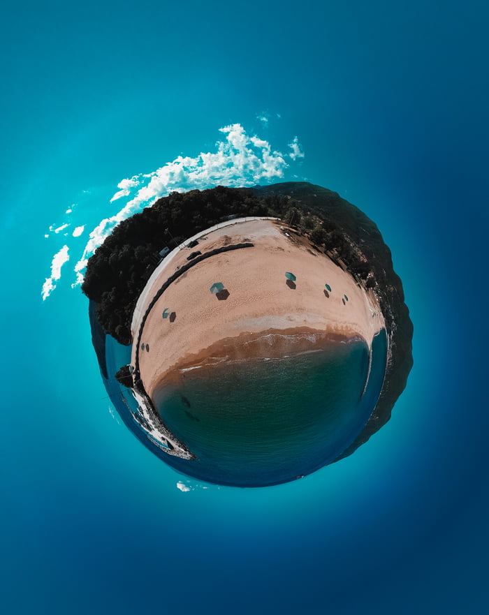 My very first tiny planet shot with a drone some time ago. . . - 9GAG