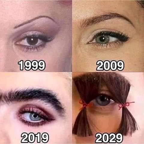 The evolution of eyebrow - 9GAG