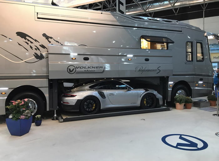 An RV which perfectly fits your Porsche - 9GAG