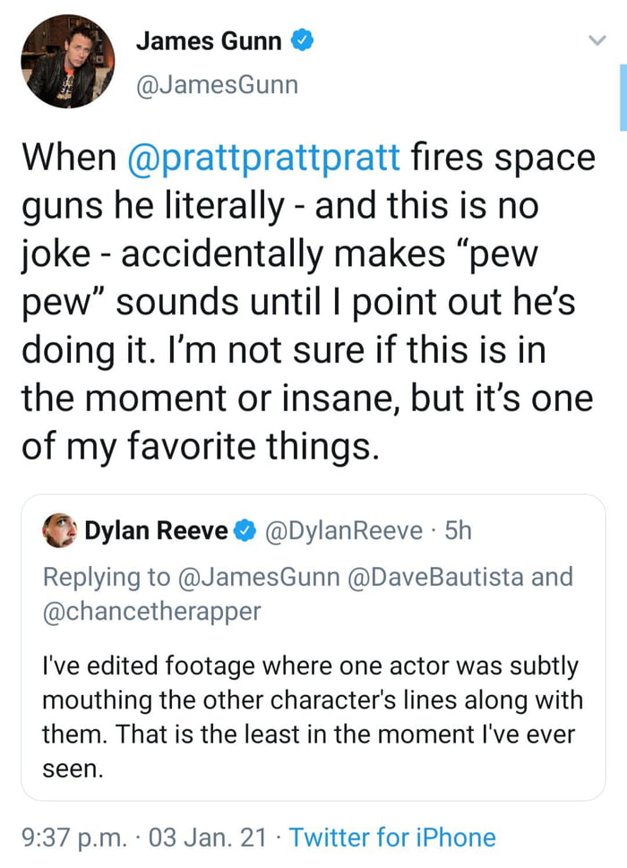 James Gunn reveals that Chris Pratt will always accidentally make the ...