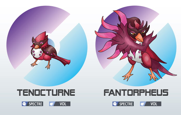 Fakemon of the day : Tenocturne. A cardinal bird based on the phantom ...