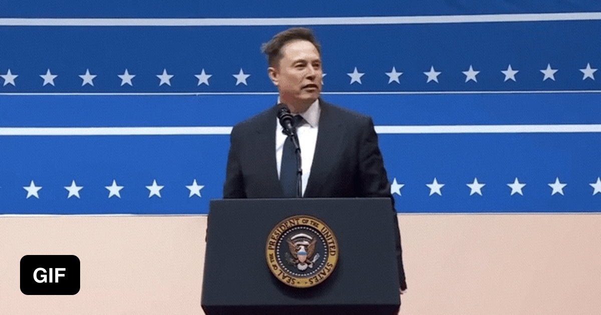 Elon Musk doing the “salute” a second time - 9GAG