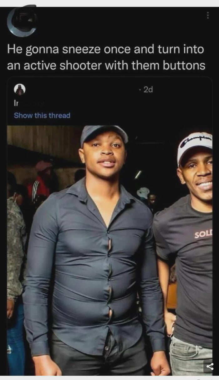 How did he even get this buttoned in the first place? - 9GAG