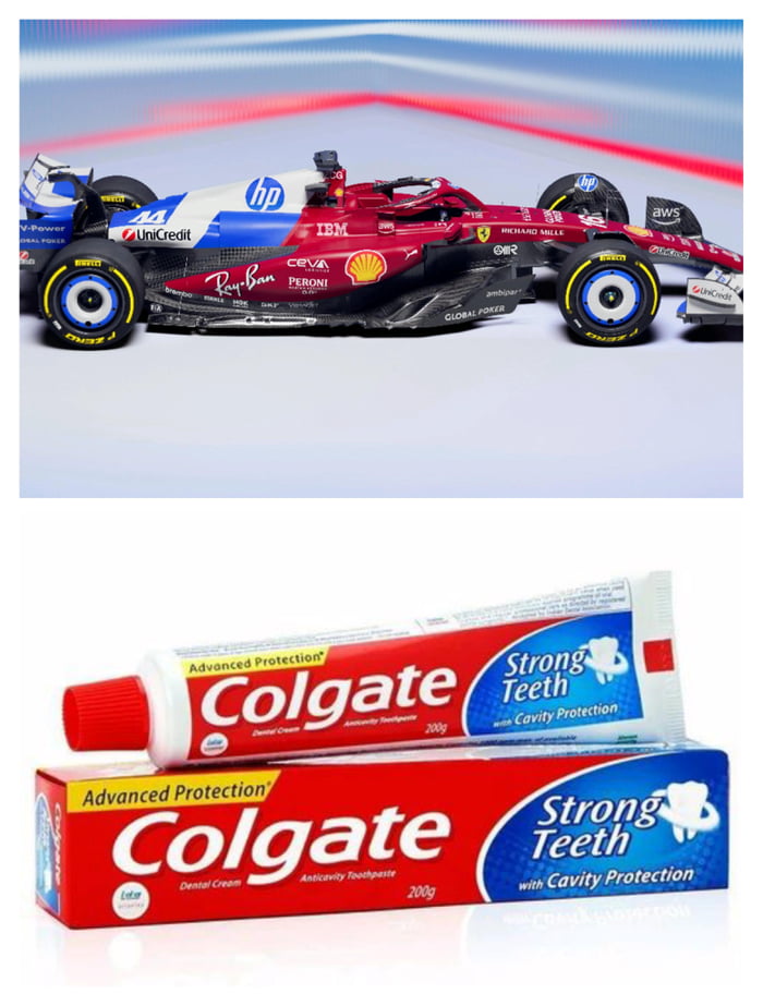 Colgate looking Ferrari livery - 9GAG