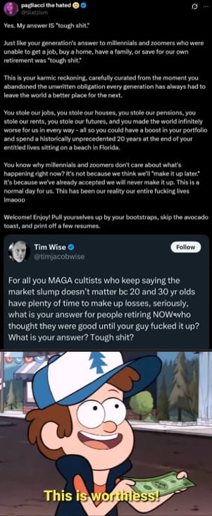 Listen here boomer, we are going extinct, either replaced by robots or muhameddans, this isn't ...