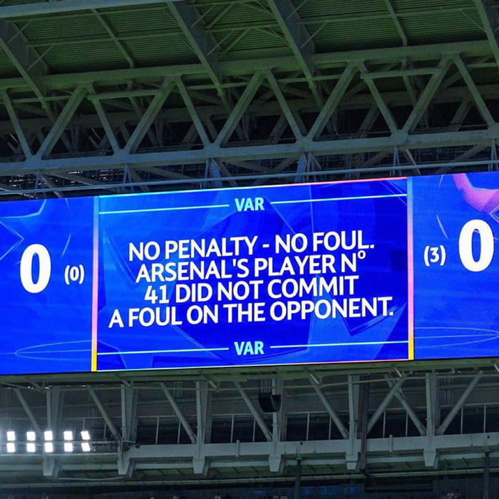 UEFA VAR Review Clears: No Foul Committed, No Penalty Awarded. - 9GAG