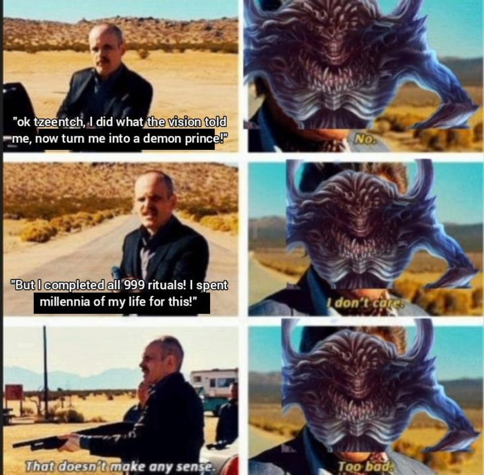 "Lol" said tzeentch, "lmao" - 9GAG