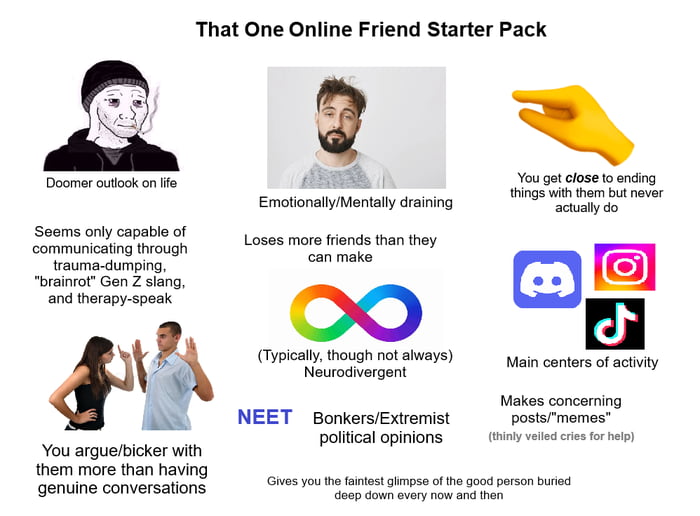 That One Online Friend Starter Pack - 9GAG