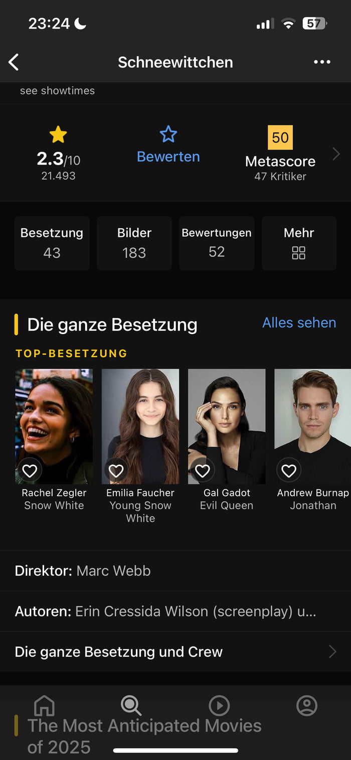 Looks like IMDB rating is active again… results as expected. Good good ...