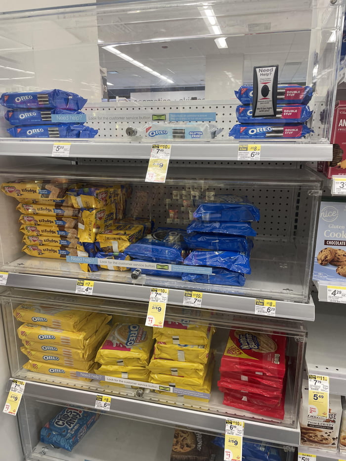Cookies under lock and key at a nearby Walgreens - 9GAG