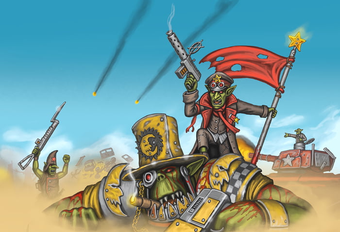 The Red Gobbo leads the charge, a true leader of the revolution. - 9GAG