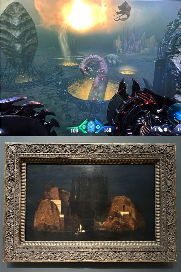 When the game designers sneak in a classic masterpiece. Doom meets fine art. - 9GAG