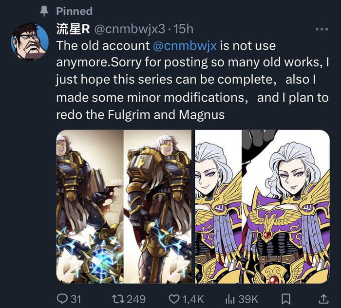 The original artist behind the female primarch designs has migrated to ...