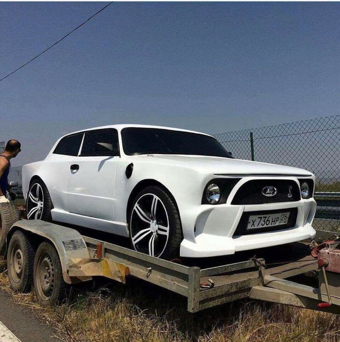 A ladstang , it's a mustang modified lada - 9GAG