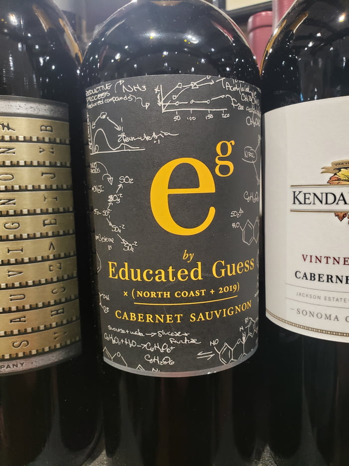 This wine's cooly math-y label - 9GAG