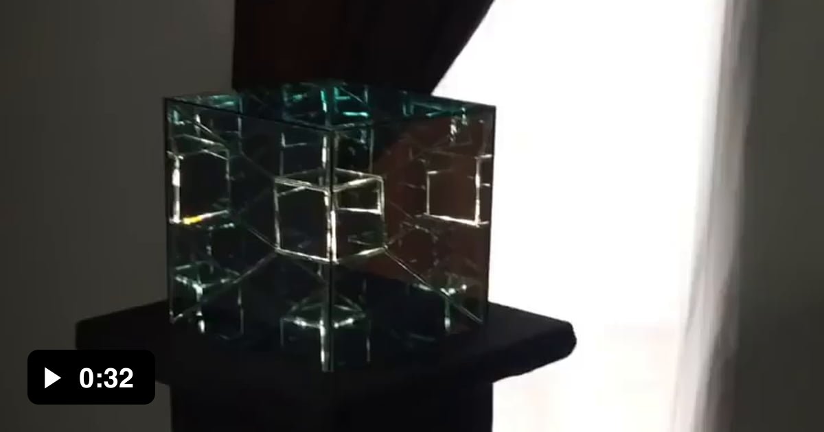 Hypercube 4th dimension Infinity Mirror Art Sculpture by Nicky Alice - 9GAG