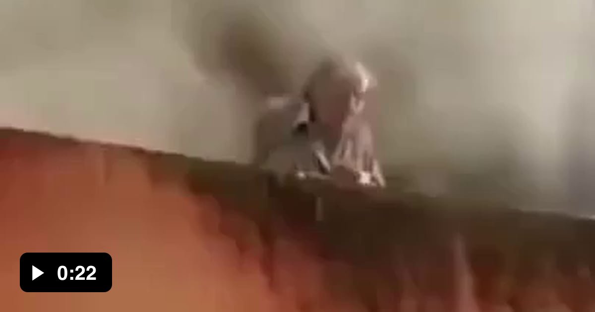 Ignoring the risk of fall and fire to rescue old man from fire. - 9GAG