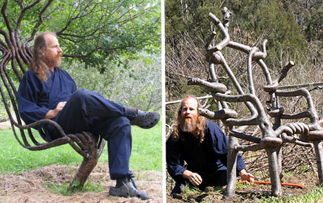 Australian Artist, Peter Cook grew this Chair out of a Tree using a ...