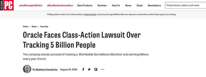 Oracle has been accused of monitoring the network, collecting and ...