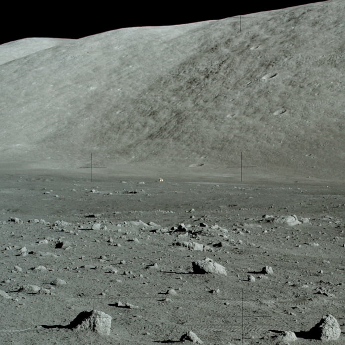 Challenger as seen from 1km away - the mountains in the distance are ...