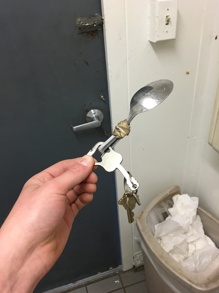 Had to use a gas station bathroom. This was the key... - 9GAG