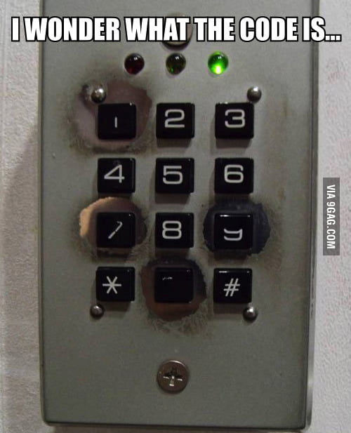 I wonder what the code is - 9GAG