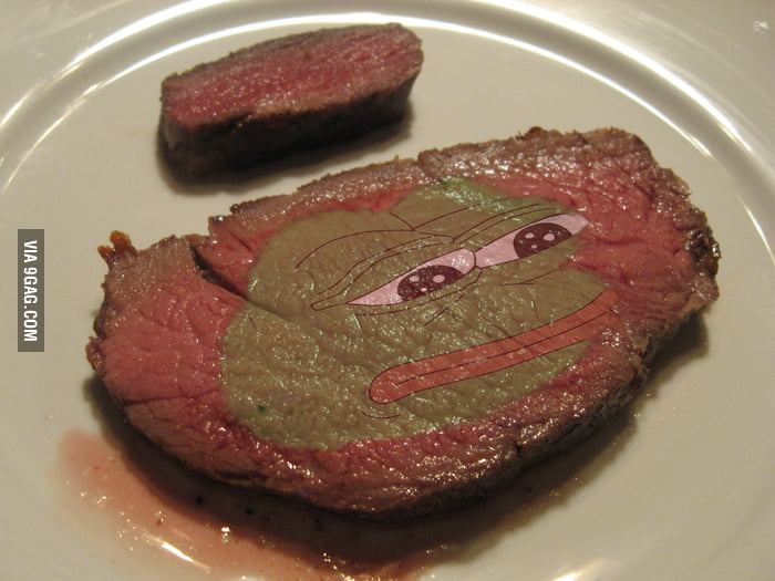 Medium rare Pepe. - 9GAG